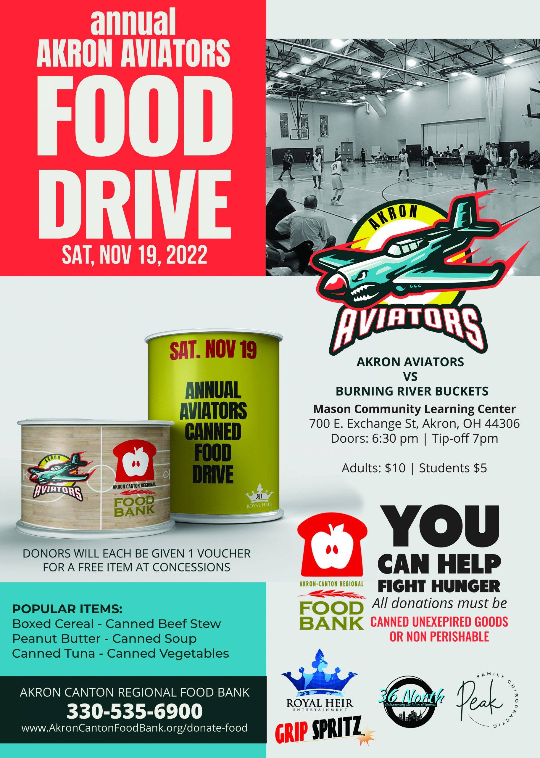Aviators Annual Food Drive – Akron Aviators